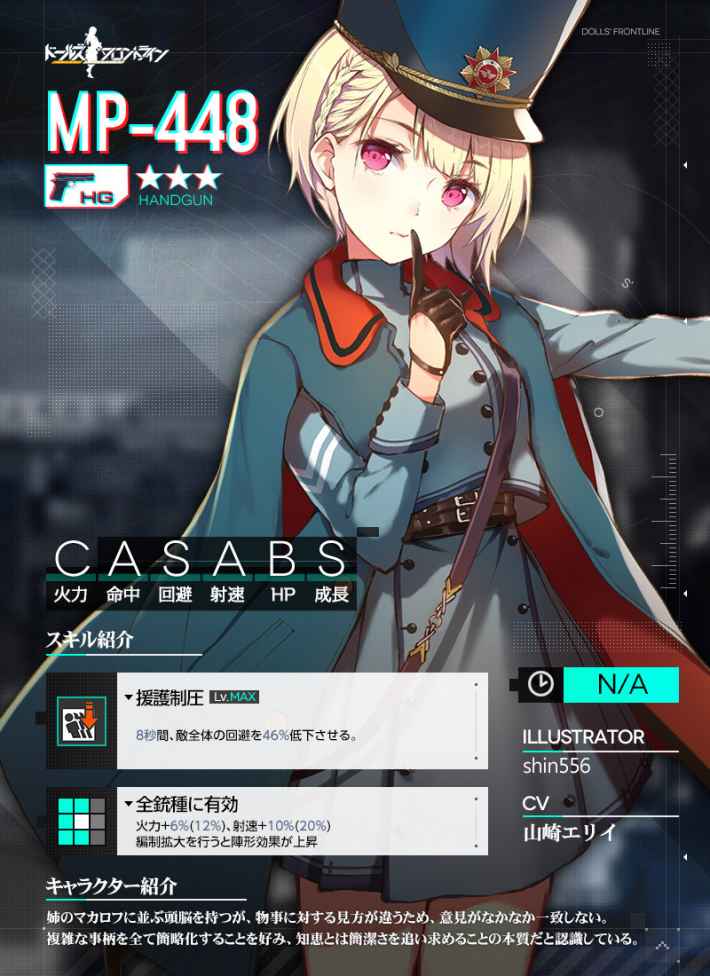 【ドルフロ】MP-448のスキル性能と製造レシピ【ドールズフロントライン】 - ゲームウィズ(GameWith)