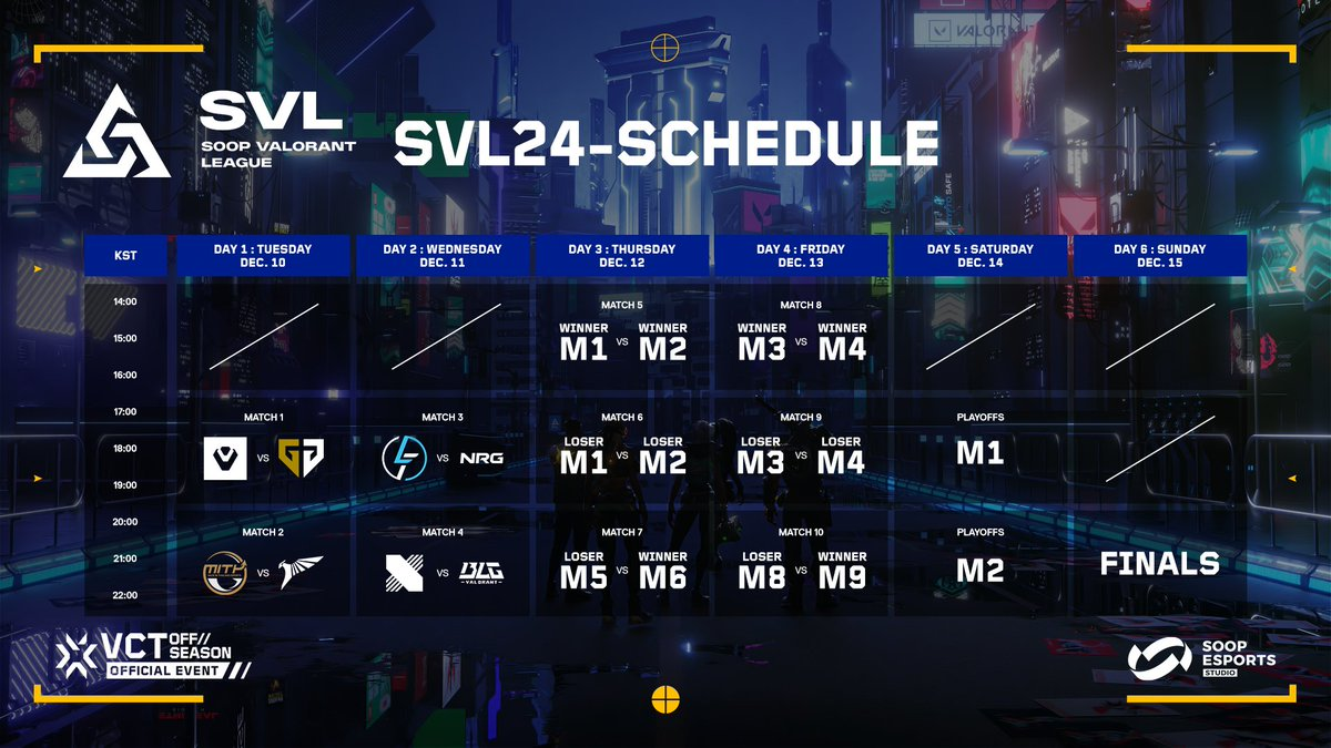 【VALORANT】SOOP VALORANT Leagueのスケジュール・対戦表が発表【ヴァロラント】 - ゲームウィズ